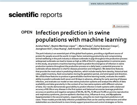 Infection Prediction In Swine Populations With Machine Learning