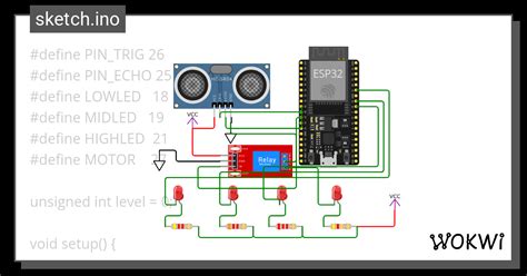 Water Level Controller Wokwi Esp32 Stm32 Arduino Simulator