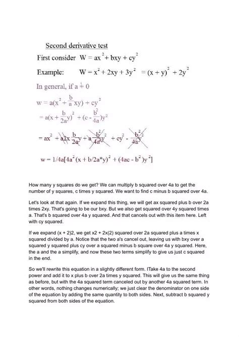 Critical Point Type For A Quadratic Function Keepnotes