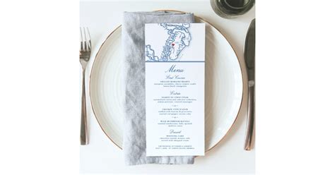 St Simons Island And Sea Island Map Wedding Menu Zazzle