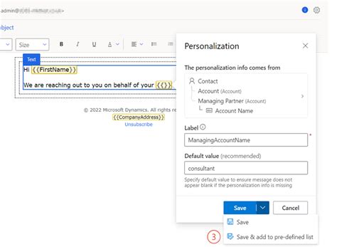 Personalize Content Using Pre Defined Dynamic Text Dynamics 365