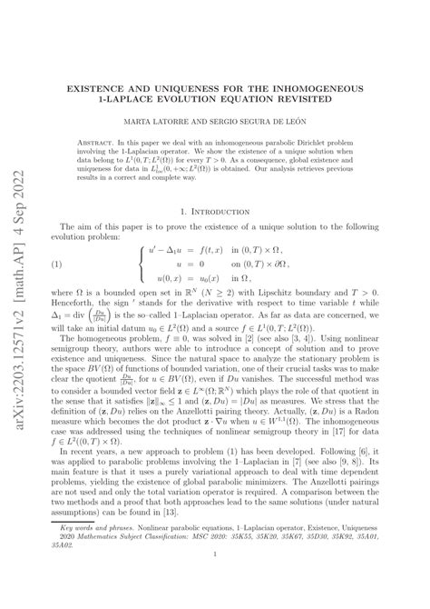 Pdf Existence And Uniqueness For The Inhomogeneous 1 Laplace