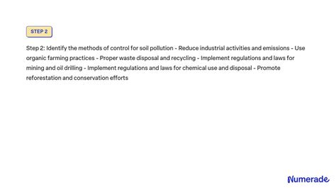 SOLVED Prepare Flowchart To Describe Soil Pollution Causes And Methods Of Control