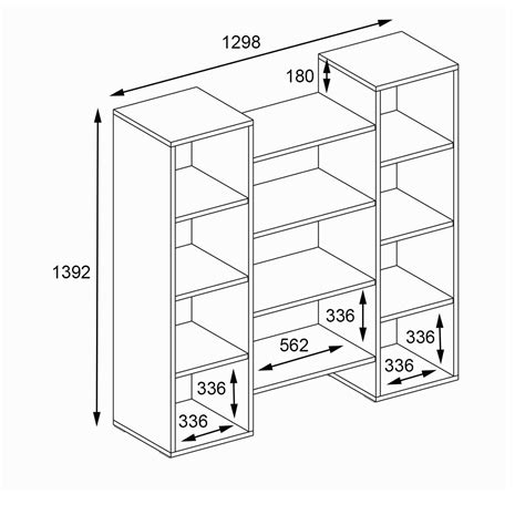 ᐉ Стелаж на 5 комірок для книжок 1298х1392х300 мм 204204 • Краща ціна в Києві Україні