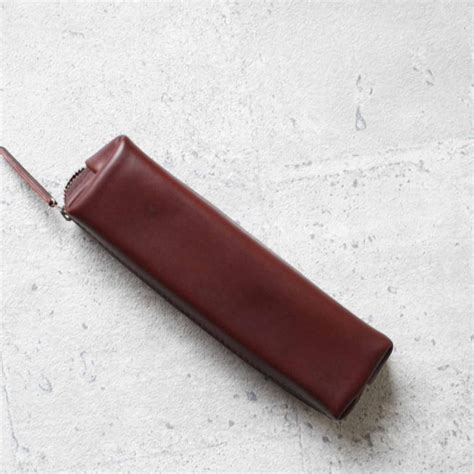 Brown Classy Leather Pencil Case Pen Pouch Etsy
