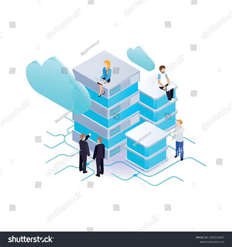 Big Data Transfer Processing Cloud Storage Stock Vector Royalty Free