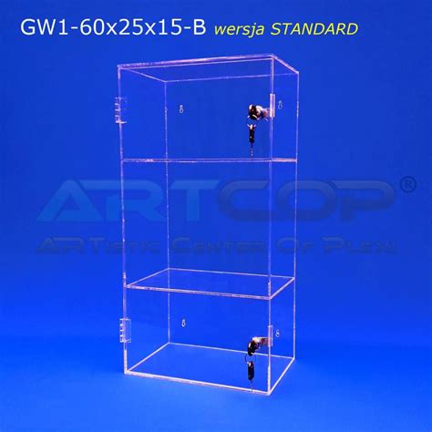 Plexiglass Wall Mounted Display Cabinet 60x25x15cm 4mm Plexiglass