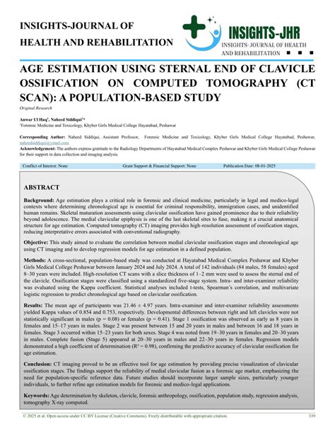 Pdf Age Estimation Using Sternal End Of Clavicle Ossification On