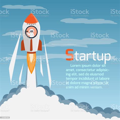로켓 일 개념 하늘 공간 프로젝트 시작 발사 새로운 혁신 제품 창조적인 시작 벡터 일러스트 레이 션 예술 발사 로켓에서 최대 창조적인 시작 0명에 대한 스톡 벡터 아트 및
