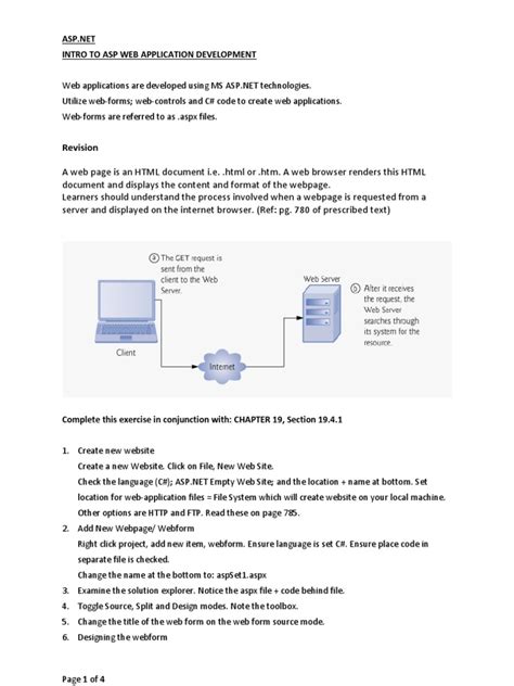 revision intro to asp web application development pdf web page