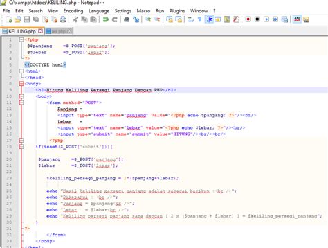 Menghitung Keliling Persegi Panjang Menggunakan Php ~ Fadillaharis