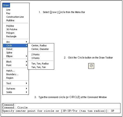 Learn Basic Auto Cad Auto Cad Draw Command Drawing Circle