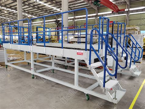Aluminum Alloy Aircraft Engine Assembly Platform With Handrail Aircraft Engine Work Platform Aluminum Alloy Aircraft Engine Assembly Platform With Handrail Aircraft Engine Work Platform