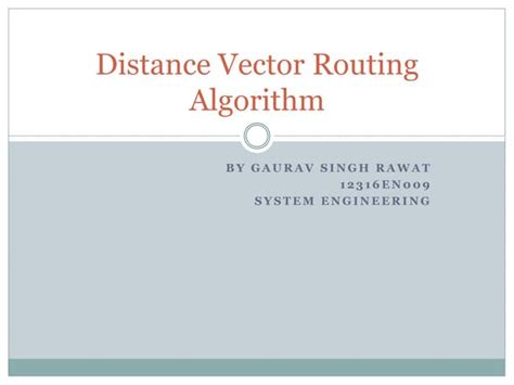 Distance Vector Routing Algorithm Pdf