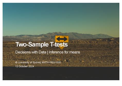 16 Two Sample T Tests Slides Two Sample T Tests Decisions With Data
