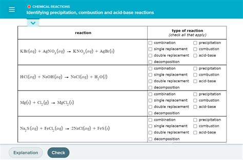 Solved O Chemical Reactions Identifying Precipitation