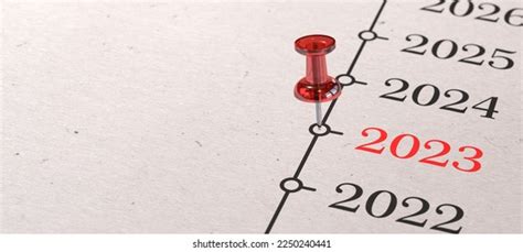 2023 Marked Red Pin On Timeline Stock Illustration 2250240441 Shutterstock