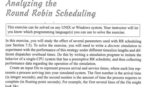 Solved Analyzing The Round Robin Scheduling This Exercise Chegg Com
