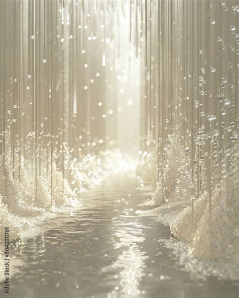 Chart Tech Aesthetic 3d Visualization Of White Data Lake And Data Pipeline Stock Illustration