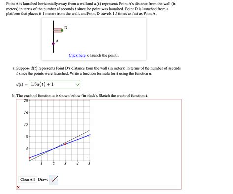 solved point a is launched horizontally away from a wall and