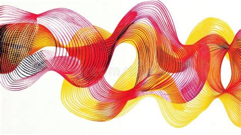 Abstract Wave Design In Red Yellow And Black Showcasing Fluid Motion And Energy Stock
