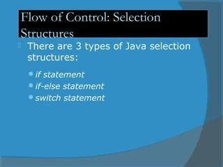 Selection Control Structures PPT Programming Languages Computing