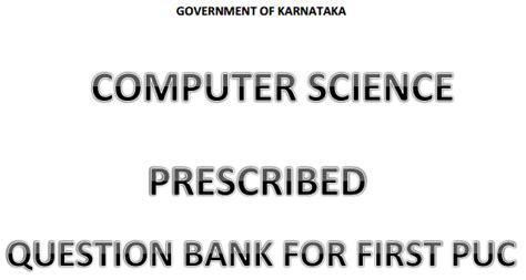 1st Puc Computer Science Question Bank With Answers Karnataka Kseeb Solutions