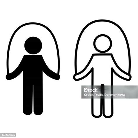 줄넘기 아이콘 스포츠 벡터 일러스트 레이 션입니다 적합성 에어로빅 아이콘에 대한 스톡 벡터 아트 및 기타 이미지 아이콘 줄넘기 운동 건강한 생활방식 Istock