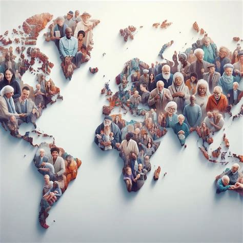 World Map With Elderly People Refering To World Alzehimer Day Premium