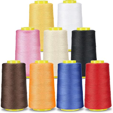 9 Pack Serger Thread Cones 3000 Yards Each Spool All