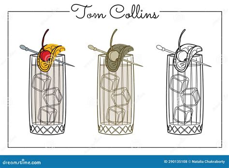 Linear Tom Collins Icon From Drinks Outline Collection Thin Line Tom Collins Vector Isolated On