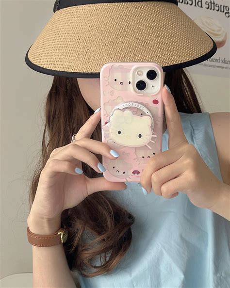 바닐라박스 아이폰15프로 연핑크 러블리 고양이 맥세이프 톡세트 케이스 에이블리