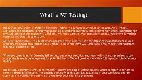 Ppt Why Choose Us For Pat Testing In Coventry Powerpoint Presentation Id 12838384