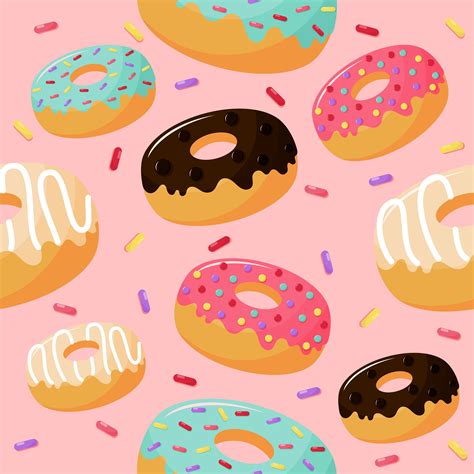 Cute Sweet Donuts Seamless Pattern 691987 Vector Art At Vecteezy