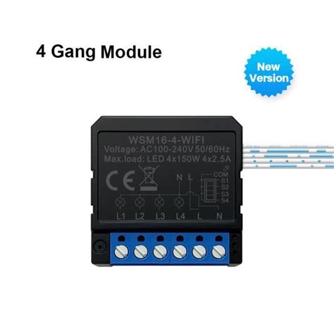 Wsm16 B4 Module De Commutation Wifi Tuya 1 2 3 4 Voies Commande