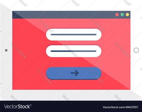 Authorization Menu Interface Of Entering Password Vector Image