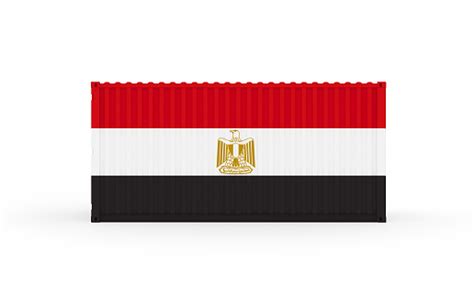 그림자와 흰색 배경에 이집트 플래그와화물 컨테이너의 3d 그림 배달 운송 운송 화물 운송 3d 그림 경제에 대한 스톡 사진 및 기타 이미지 Istock