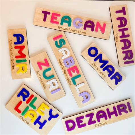 Wood Name Puzzle Etsy