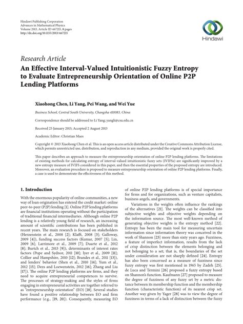 Pdf An Effective Interval Valued Intuitionistic Fuzzy Entropy To