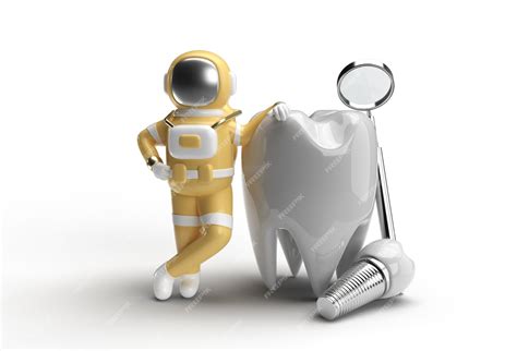 치과 임플란트 수술 개념 펜 도구를 사용하는 우주 비행사는 합성하기 쉬운 Jpeg에 포함된 클리핑 경로를 생성했습니다 프리미엄 사진