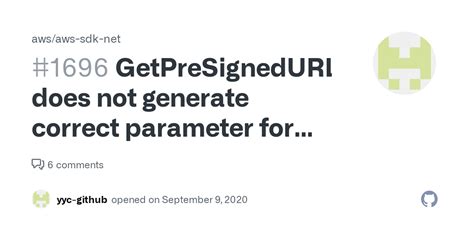 getpresignedurl does not generate correct parameter for x amz tagging · issue 1696 · aws
