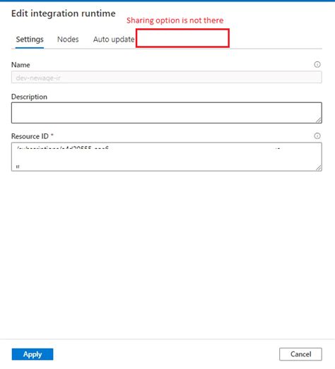 Azure Data Factory Integration Runtime Cannot Be Shared Stack Overflow