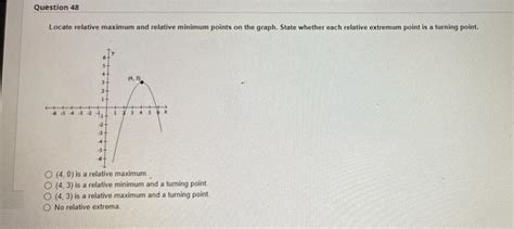 Solved Question 48 Locate Relative Maximum And Relative