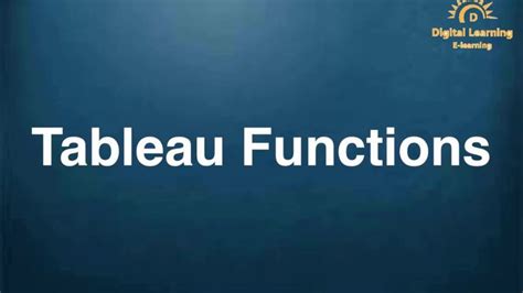 24 Tableau Functions Digital Learning Android Application Development Programming Tutorial