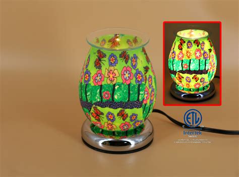 J1981 Eggshell Glass Touch Lamp W Handmade Flour Dough Spring