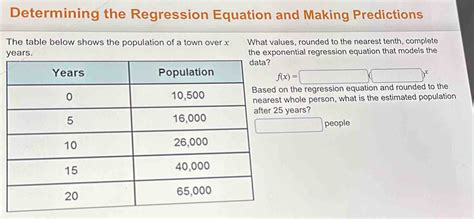 solved determining the regression equation and making predictions the