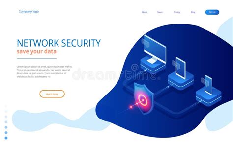 Isometric Protection Network Security And Safe Your Data Concept Web Page Design Templates