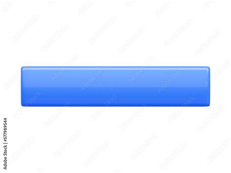 Rectangular Long Button With Rounded And Sharp Borders 3d Render