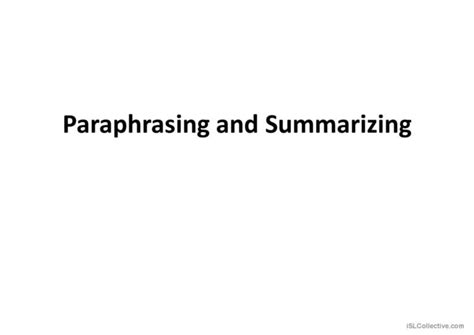 Academic Writing Paraphrasing An… English Esl Powerpoints