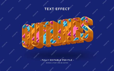 Premium Psd Outline Text Effect
